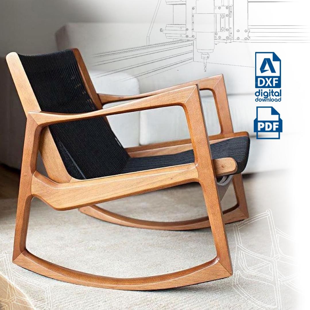 CNC Cut Rocking Chair Plan: Outdoor Furniture Design (DXF, PDF) - Etsy