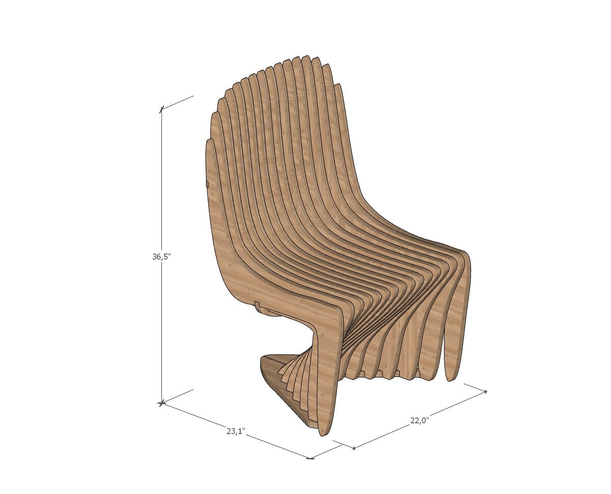 Parametric Chair Design, DXF File, Cnc Cut, Plywood Chair, Custom ...