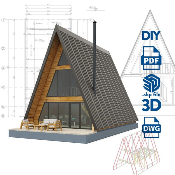 A Frame Cabin Plans - Etsy