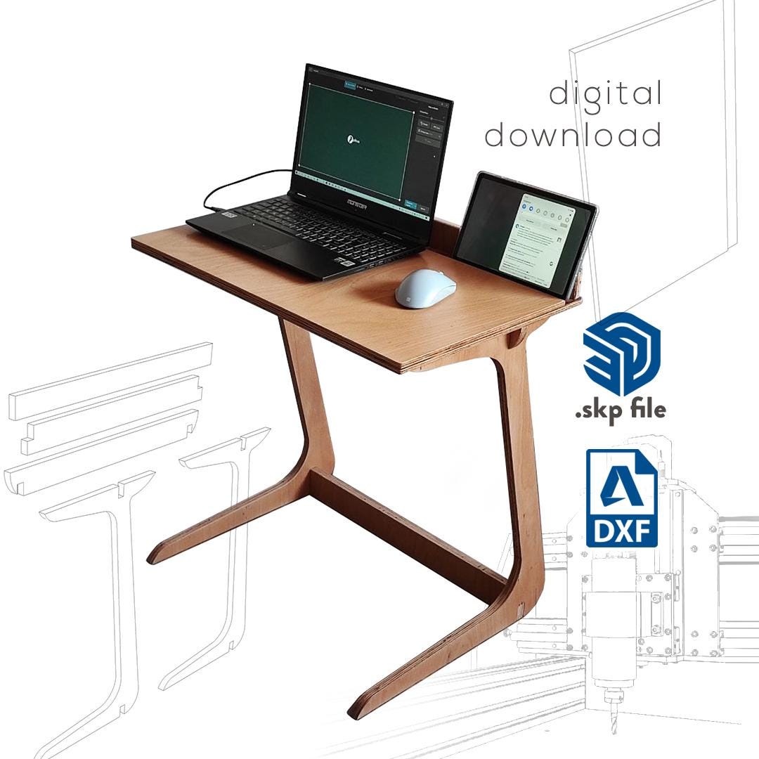 Wooden Coffee Table Digital Download, Wood Laptop Desk Dxf,portable ...