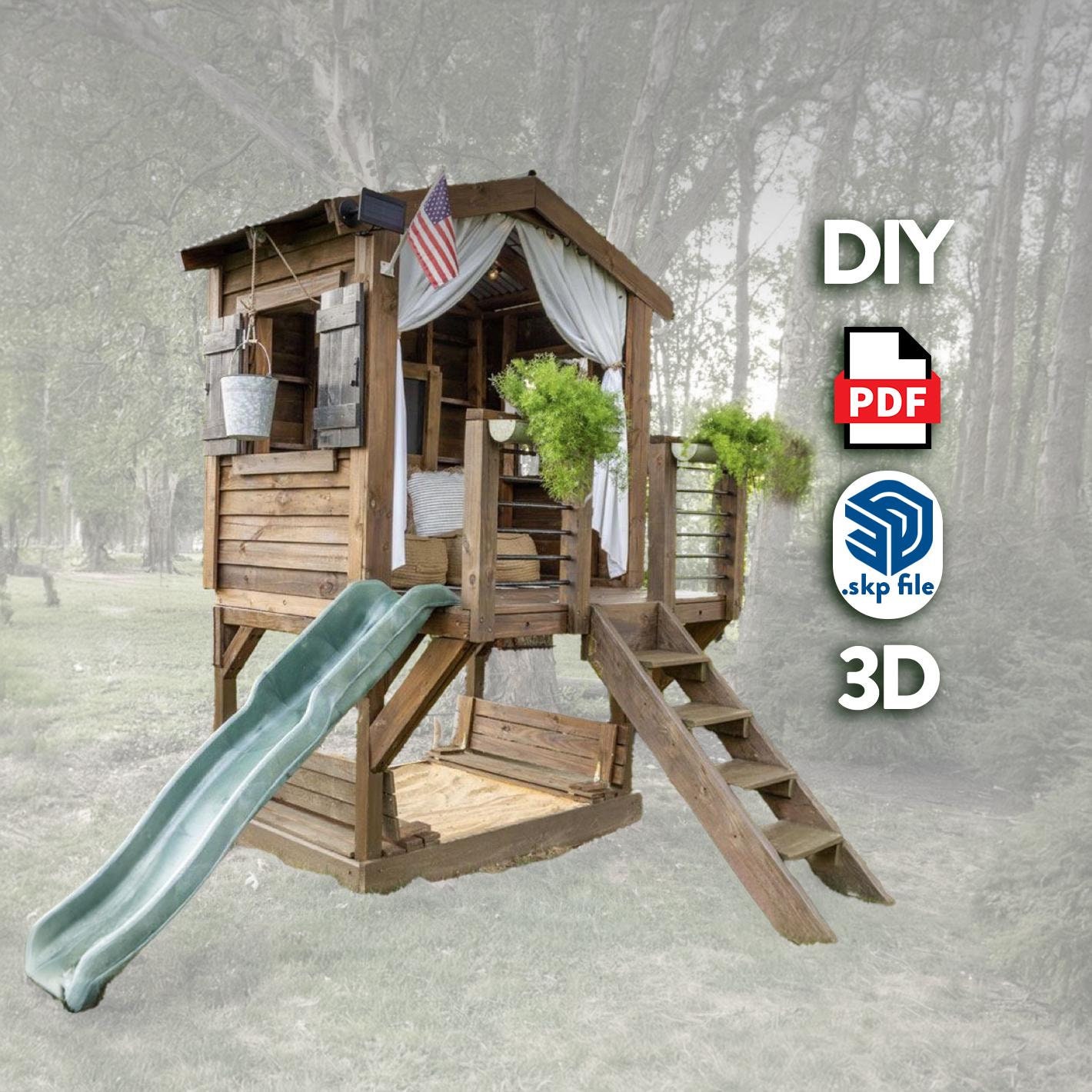 DIY Wooden Playhouse for Backyard, Treehouse - Etsy