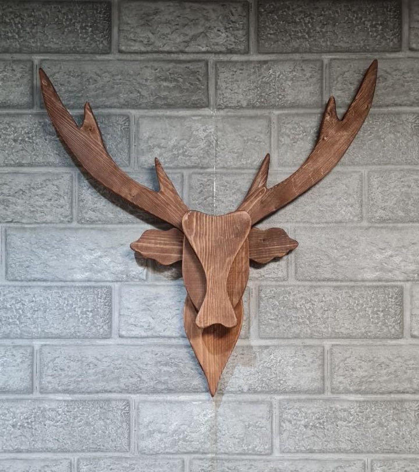 Rustic Wooden Deer Head CNC File for Crafting, Elegant Deer Head Design ...