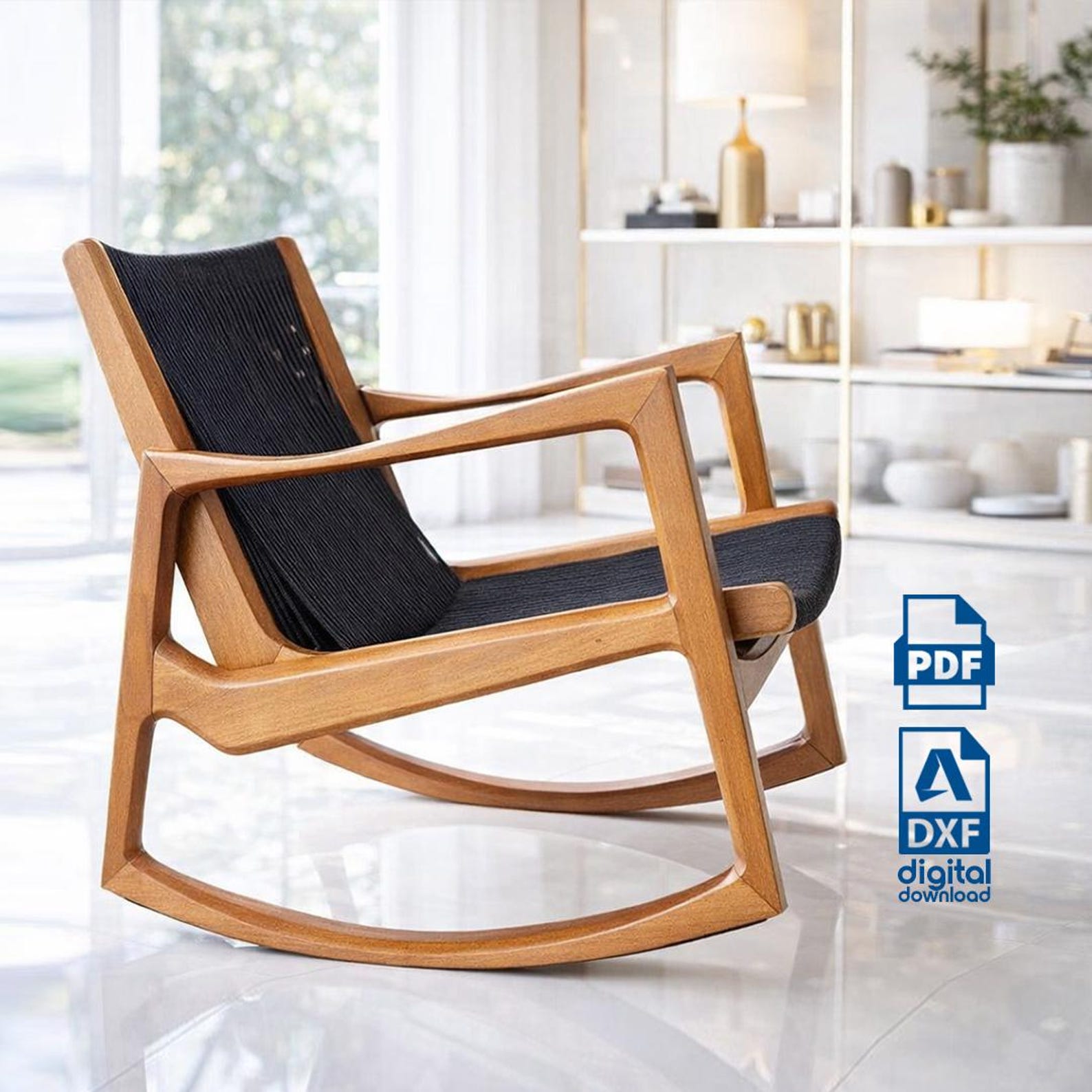 CNC Cut Rocking Chair Plan: Outdoor Furniture Design (DXF, PDF) - Etsy