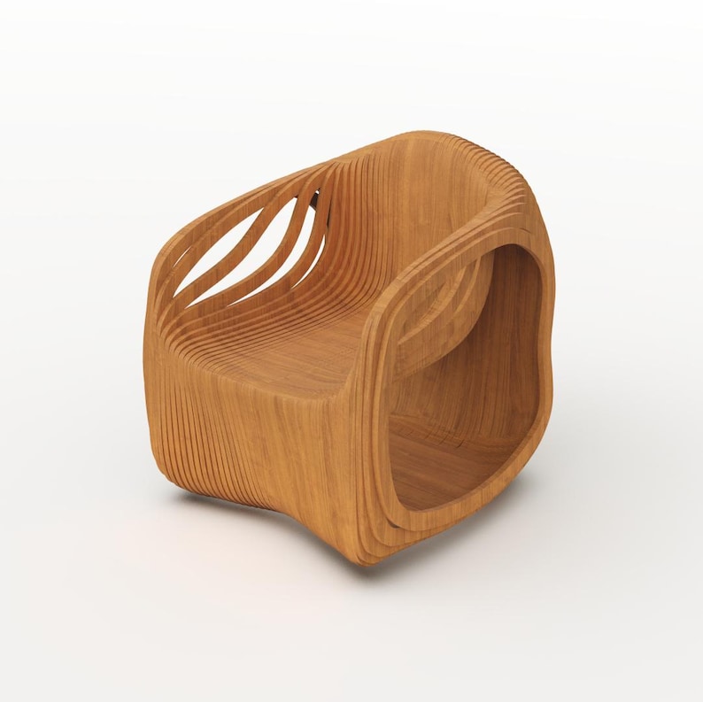 Parametric Armchair Dxf Files, Parametric Design, Wood Chair Model, Cnc ...