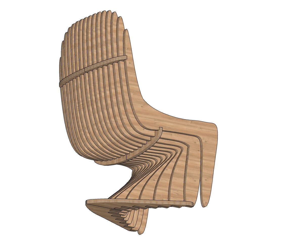 Parametric Chair Design Dxf File Cnc Cut Plywood Chair Custom Furniture Etsy