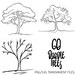 60 Trees Doodle Hand Drawn PNG SVG Drawings Digital Gorgeous Clipart ...