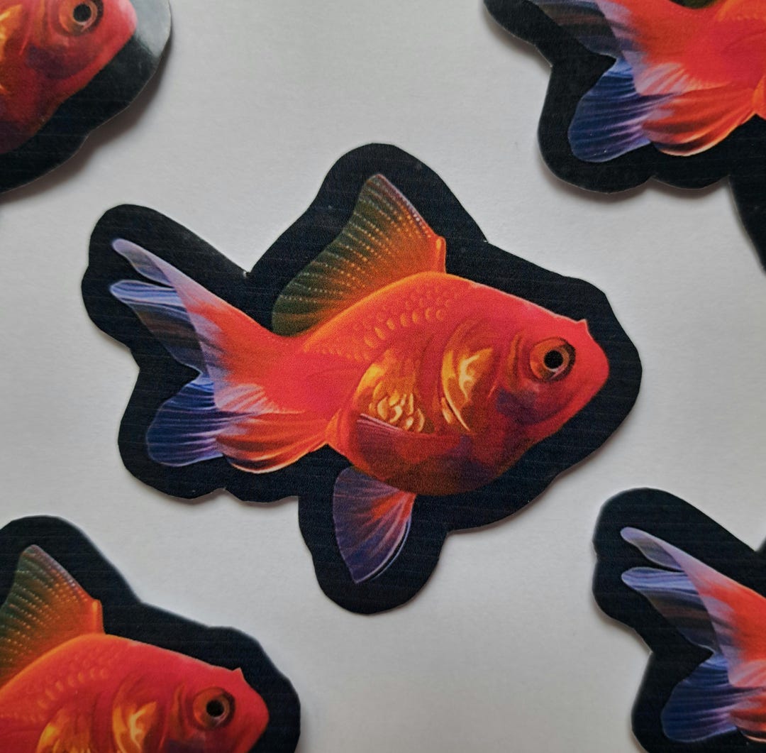 Glossy Gold Fish Sticker | Glossy Fish Sticker - Etsy