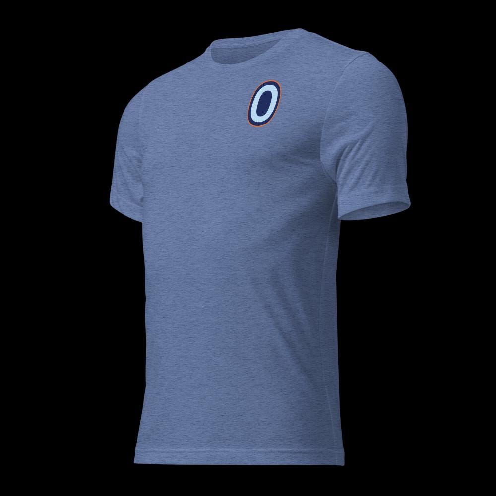 The Outfield O Letter Logo T-shirt, Triblend Iconic Soft Blue Tee - Etsy