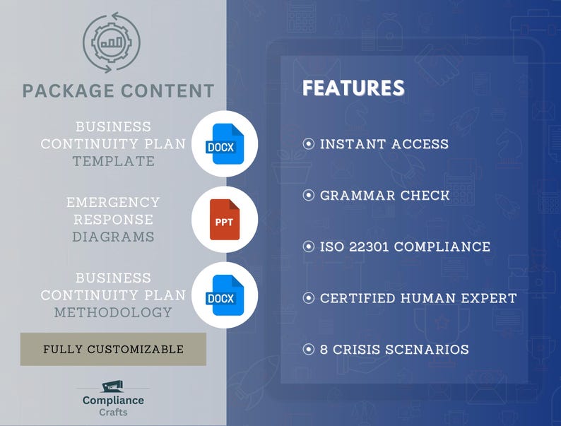Business Continuity Plan Template | ISO 22301 Compliant | Emergency ...