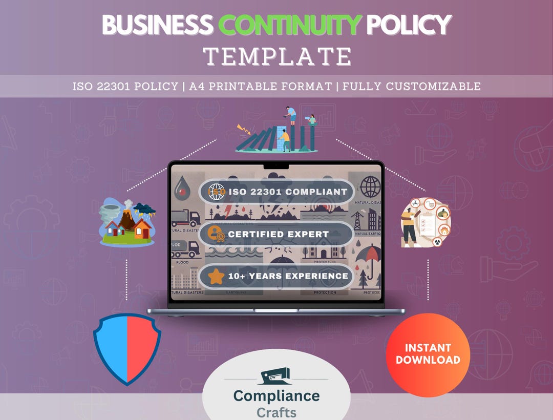 Business Continuity Policy Template | ISO 22301 Policy | Emergency ...
