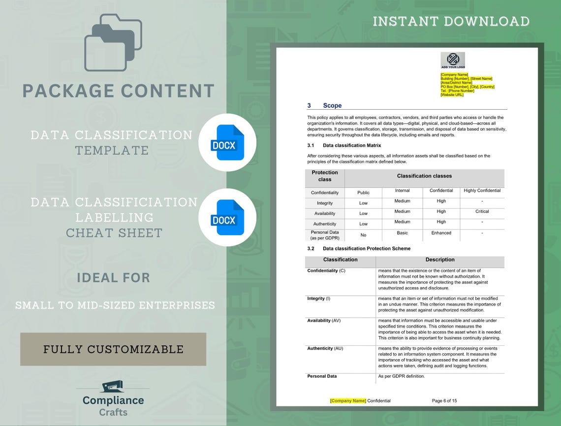 Data Classification Policy Template | ISO 27001 Compliance ...