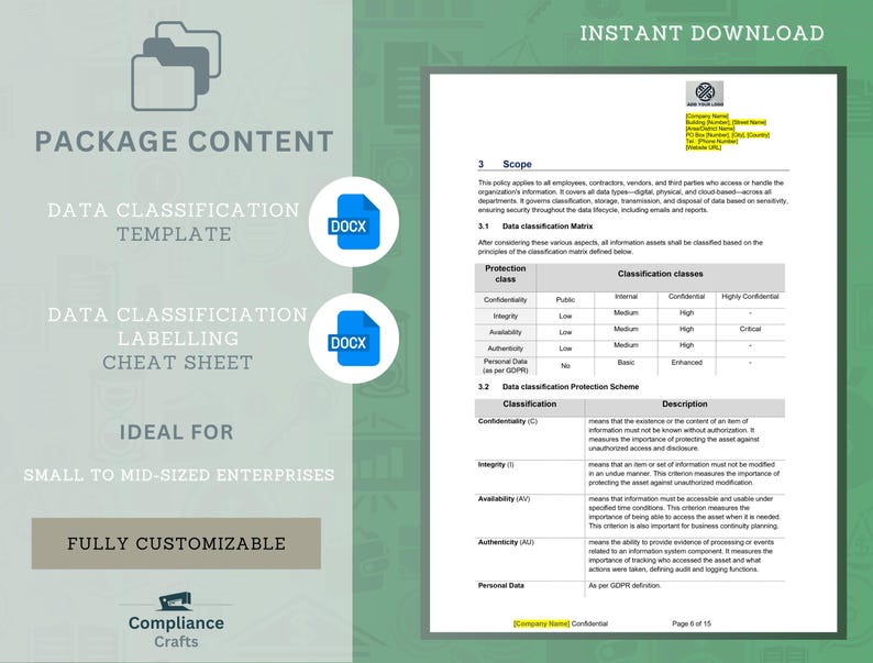 Data Classification Policy Template | ISO 27001 Compliance ...