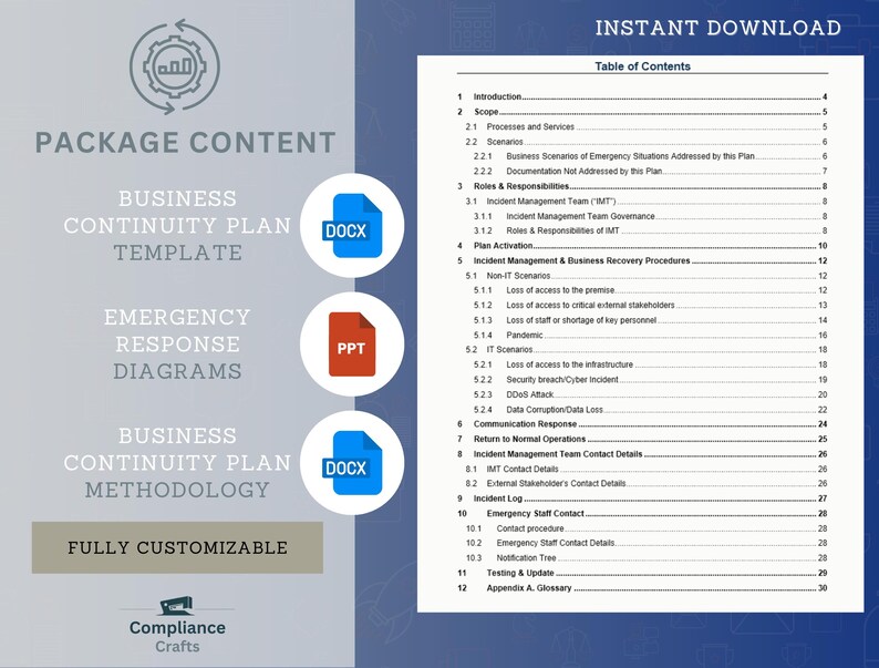 Business Continuity Plan Template | ISO 22301 Compliant | Emergency ...