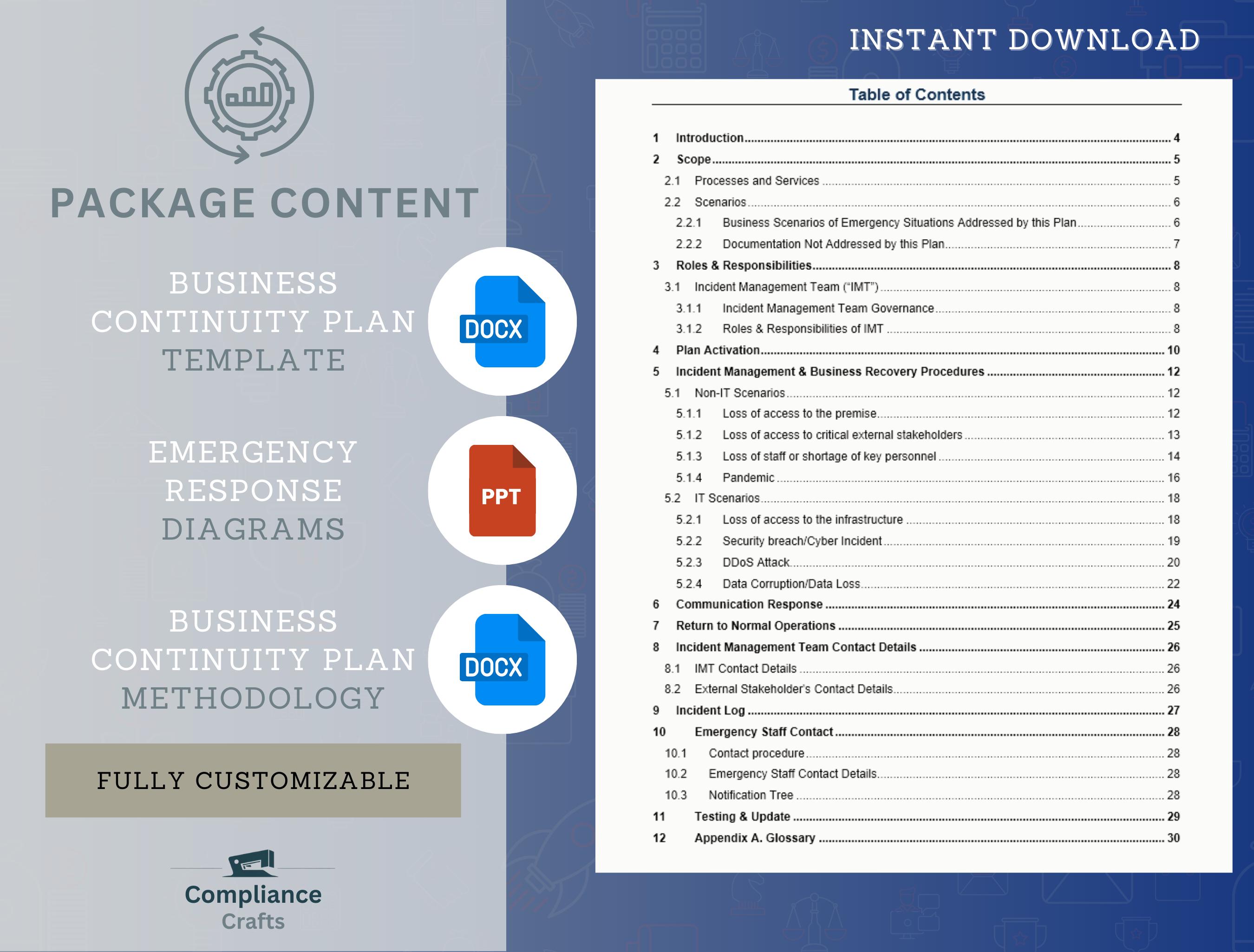 Business Continuity Plan Template | ISO 22301 Compliant | Emergency ...