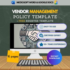 Vendor Management Policy Template | Outsourcing & Procurement | Vendor ...