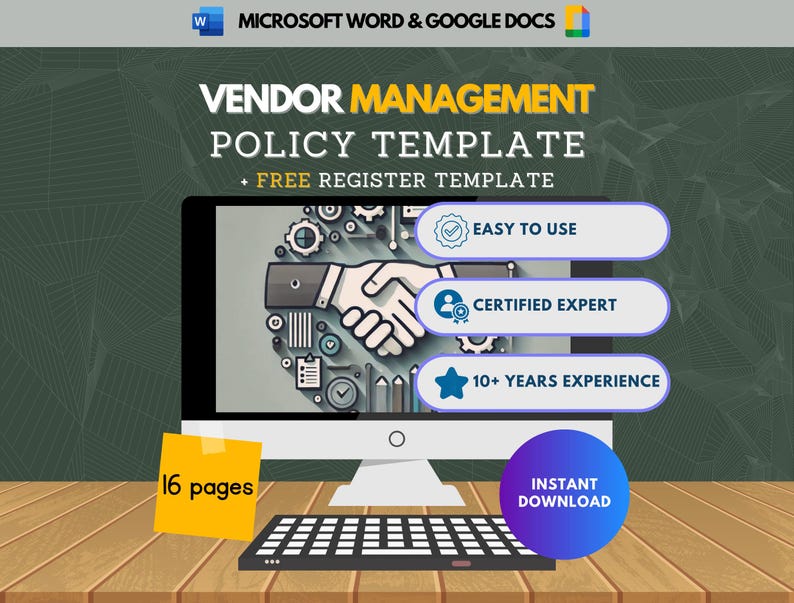 Vendor Management Policy Template | Outsourcing & Procurement | Vendor ...