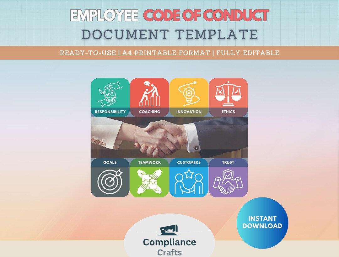 Employee Code of Conduct Template | Workplace Policies Guide | Ethics ...