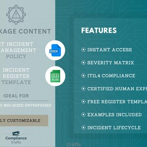 IT Incident Management Policy Template | ITIL 4 Compliant (docx, Xlsx ...