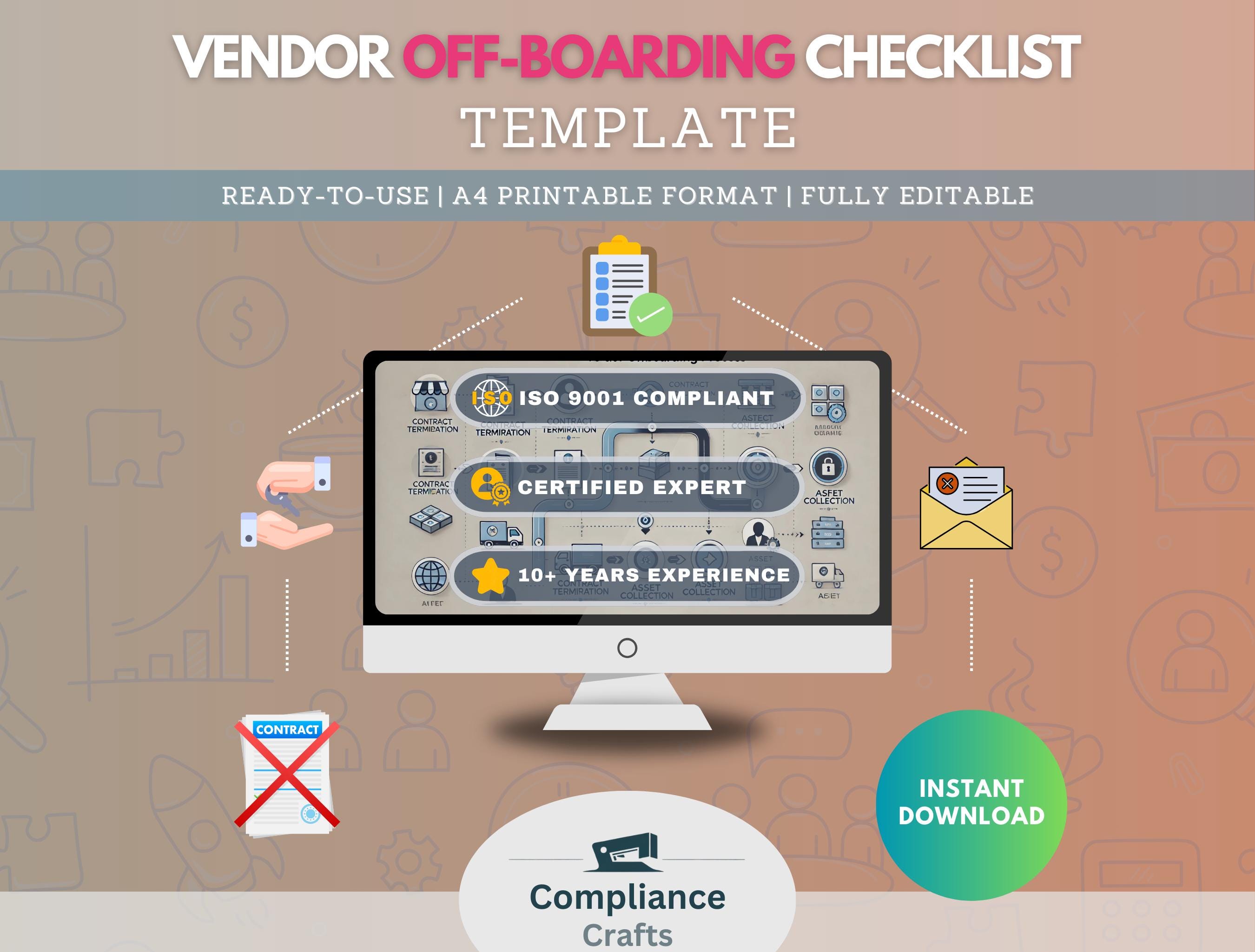 Vendor Offboarding Checklist Template | Risk Mitigation (DOCX) - Etsy