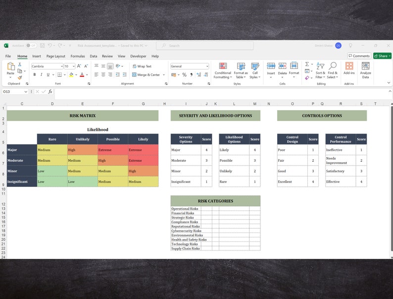 Risk Analysis Template ISO 31000 Compliant Risk Evaluation, Threat ...