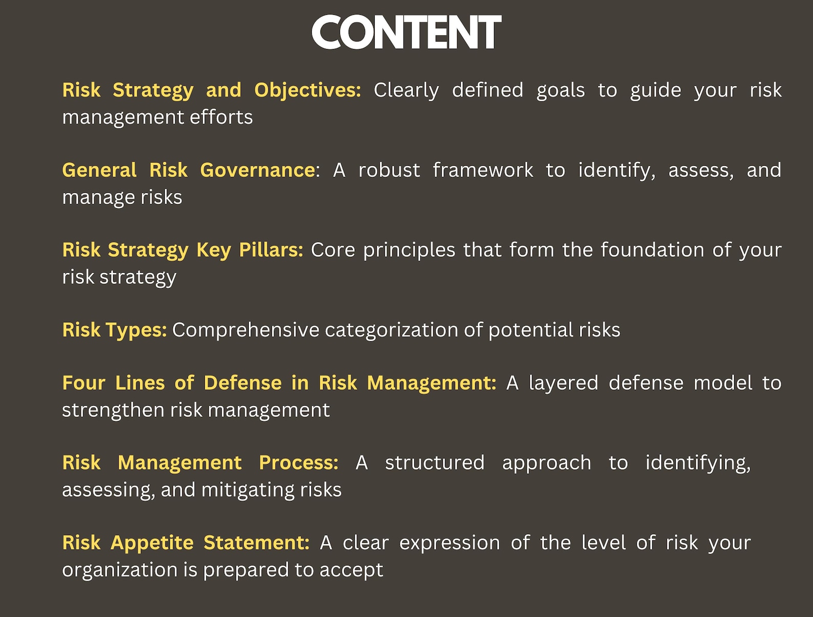 Risk Appetite Framework & Risk Appetits Statement Template | Define ...