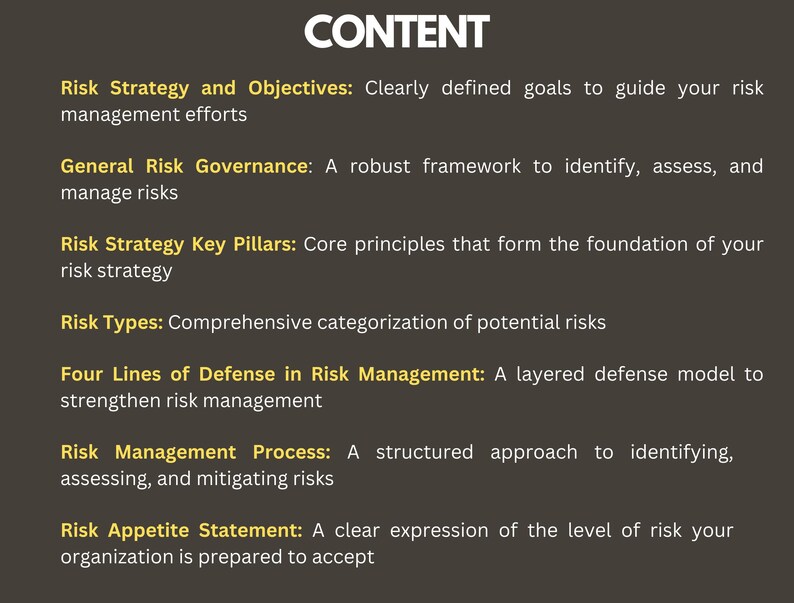 Risk Appetite Framework & Risk Appetits Statement Template | Define ...