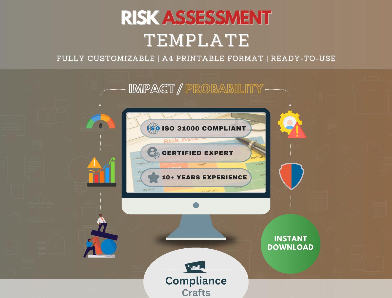 Risk Analysis Template | ISO 31000 Compliant | Risk Evaluation, Threat ...