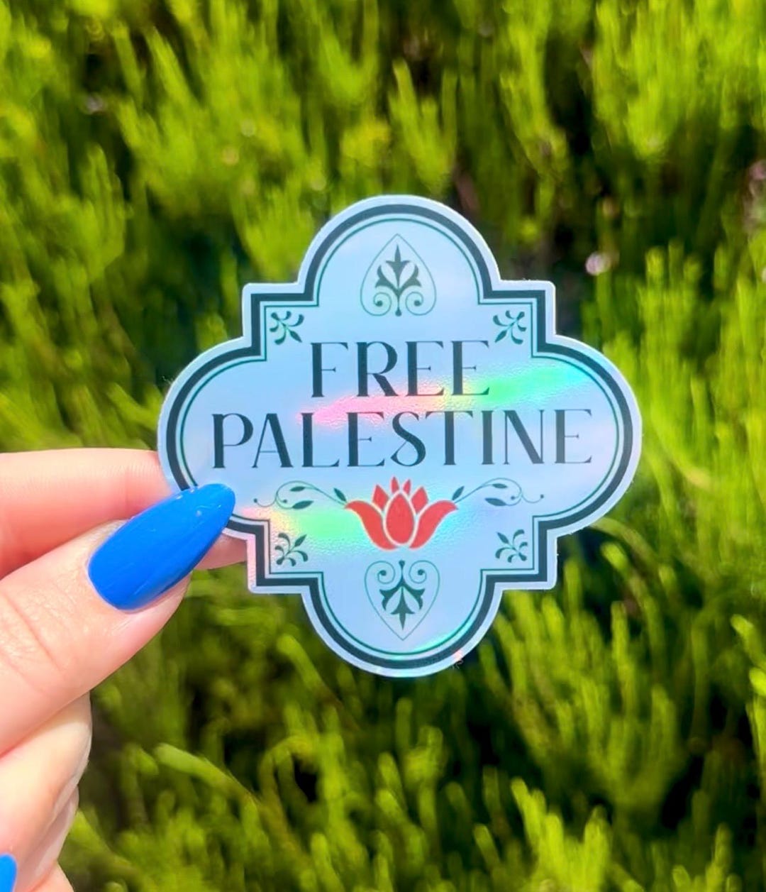 FREE PALESTINE | Holographic Palestinian Support Stickers | 100% of ...