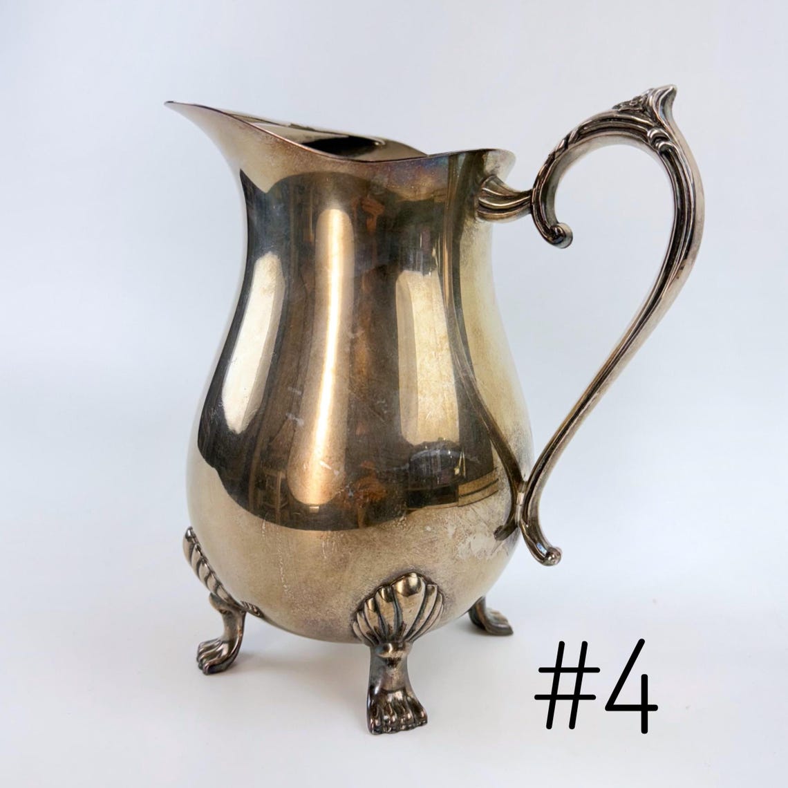 Silver Plated Water Pitcher Jug Classic Victorian Wine Ewer Elegant ...
