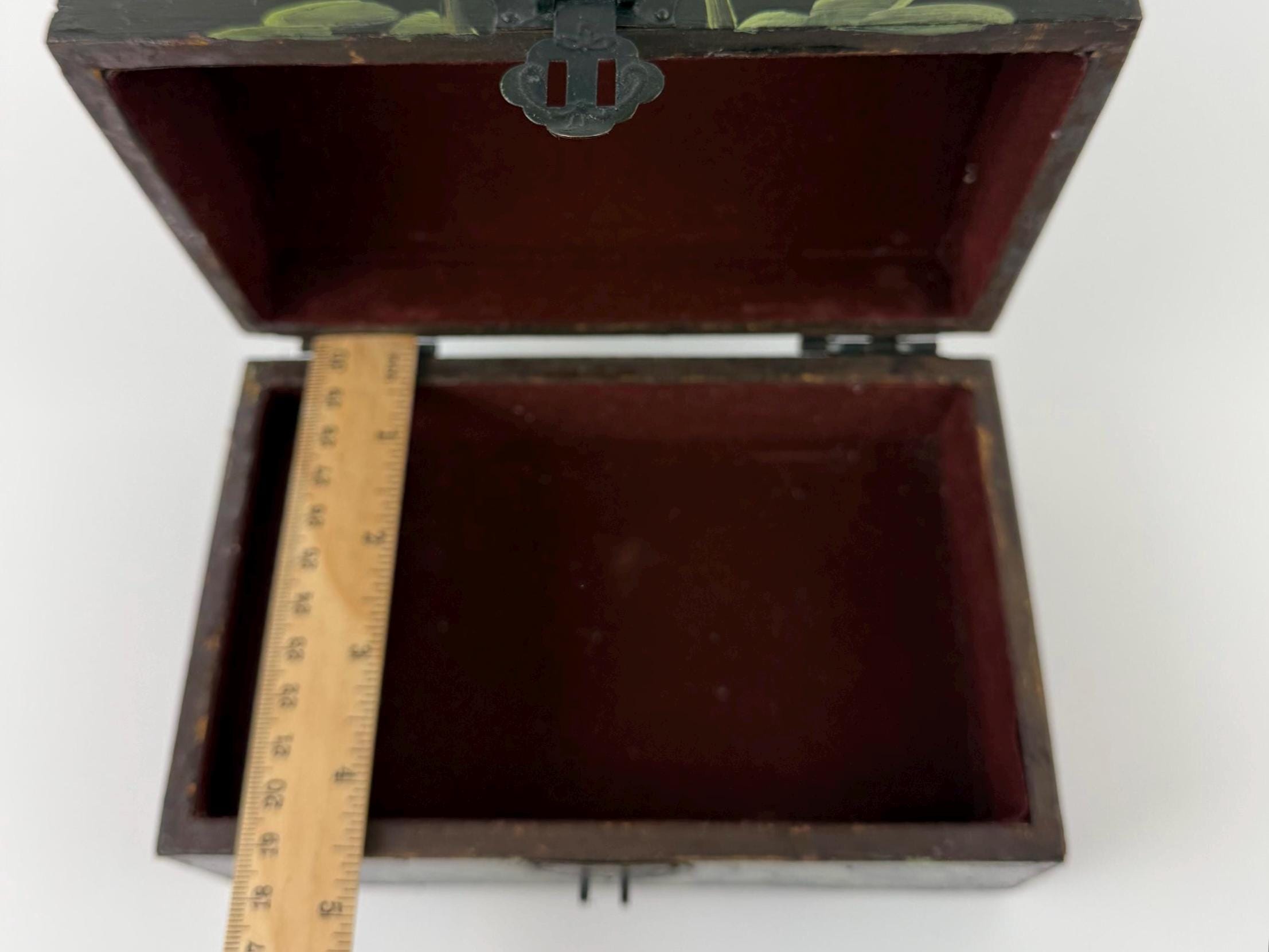 Floral Hand Painted Wooden Box Small Unique Storage Box for Jewelry ...