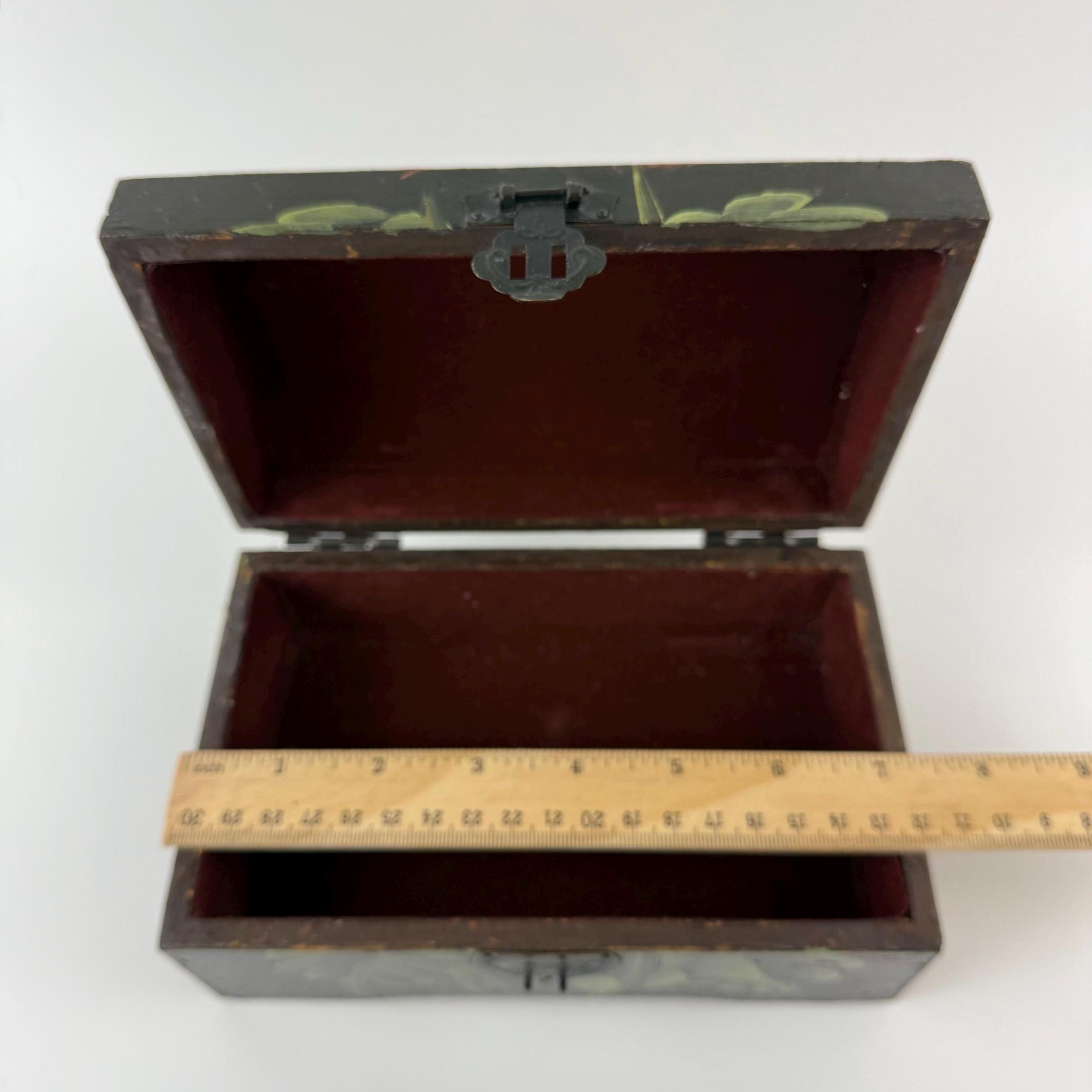 Floral Hand Painted Wooden Box Small Unique Storage Box for Jewelry ...
