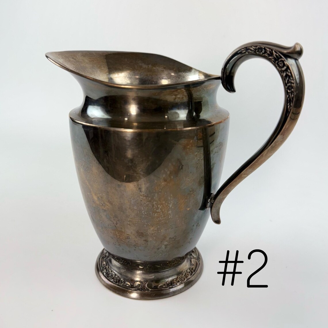 Silver Plated Water Pitcher Jug Classic Victorian Wine Ewer Elegant ...