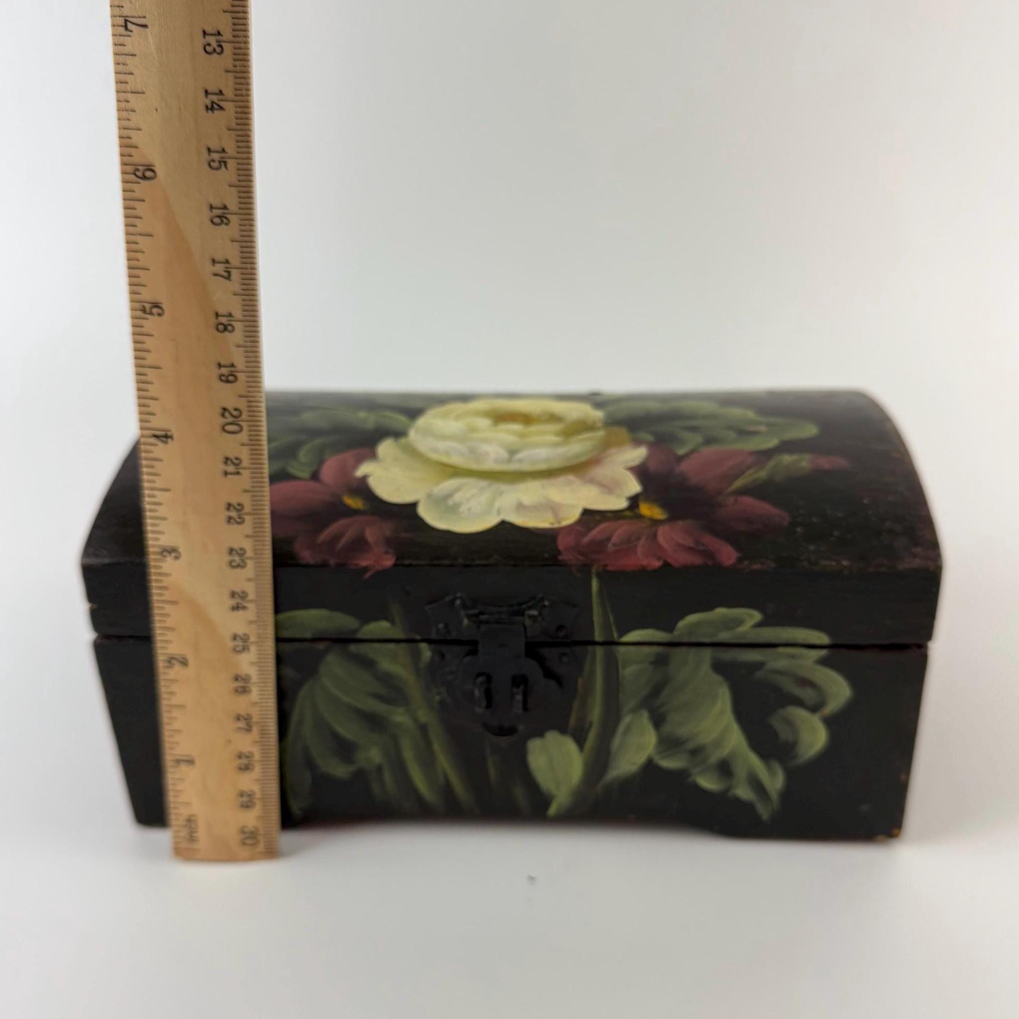 Floral Hand Painted Wooden Box Small Unique Storage Box for Jewelry ...