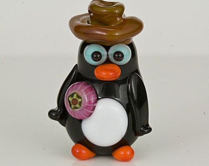 Roscoe the Sheriff Handmade Lampwork Penguin Bead - Etsy