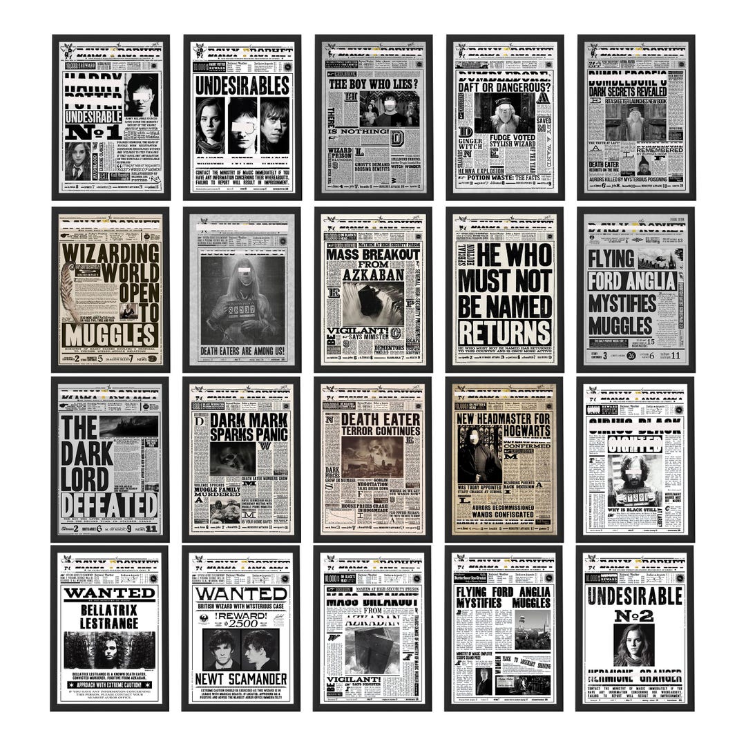 Set of 27 Remastered Printable Daily Newspaper Pages,halloween Wall Art ...
