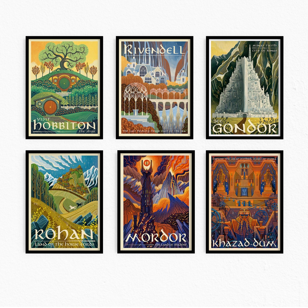 Set of 6 Digital Download Lotr Posters, Lord of the Rings Poster Art ...