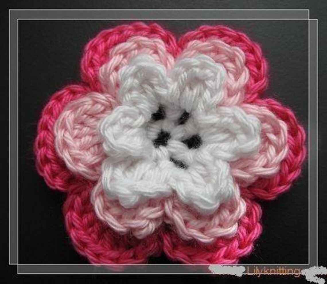 PATTERN in PDF Crocheted Large Layer Flower Applique - Etsy