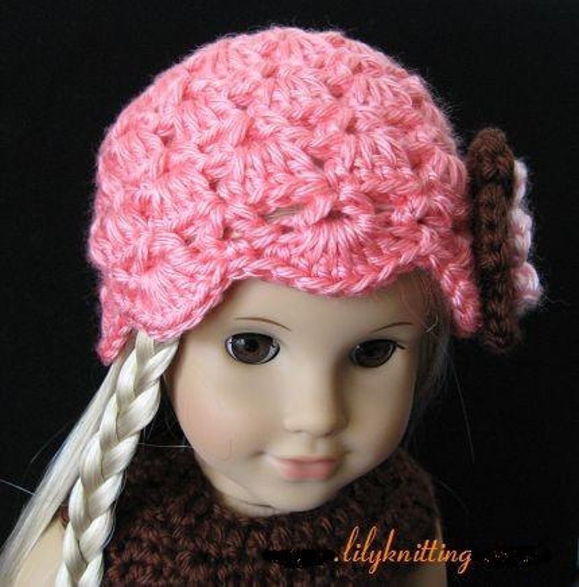 PATTERN in PDF Crocheted Doll Beanie Hat for American Girl, Gotz, My ...
