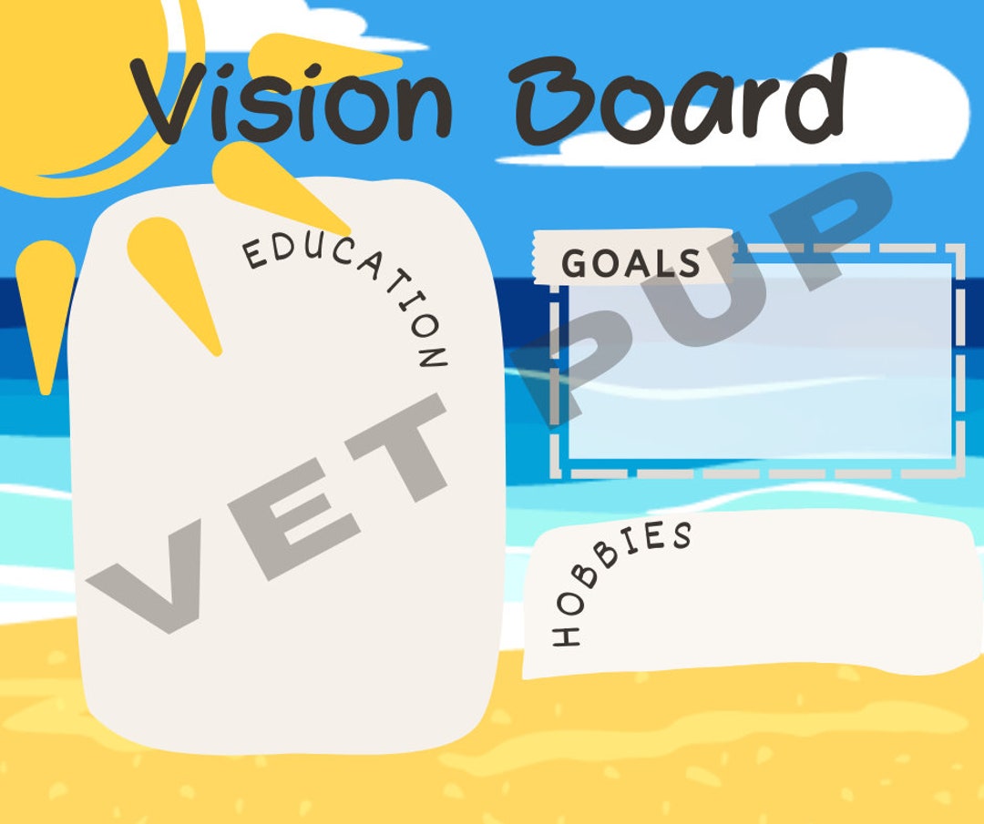 Vision Board Kids Vetcamp! Beach Theme - Etsy