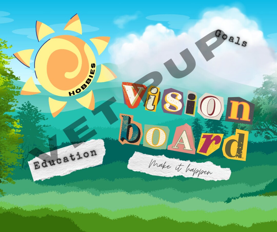 Vision Board Kids Vetcamp! Mountain Theme - Etsy