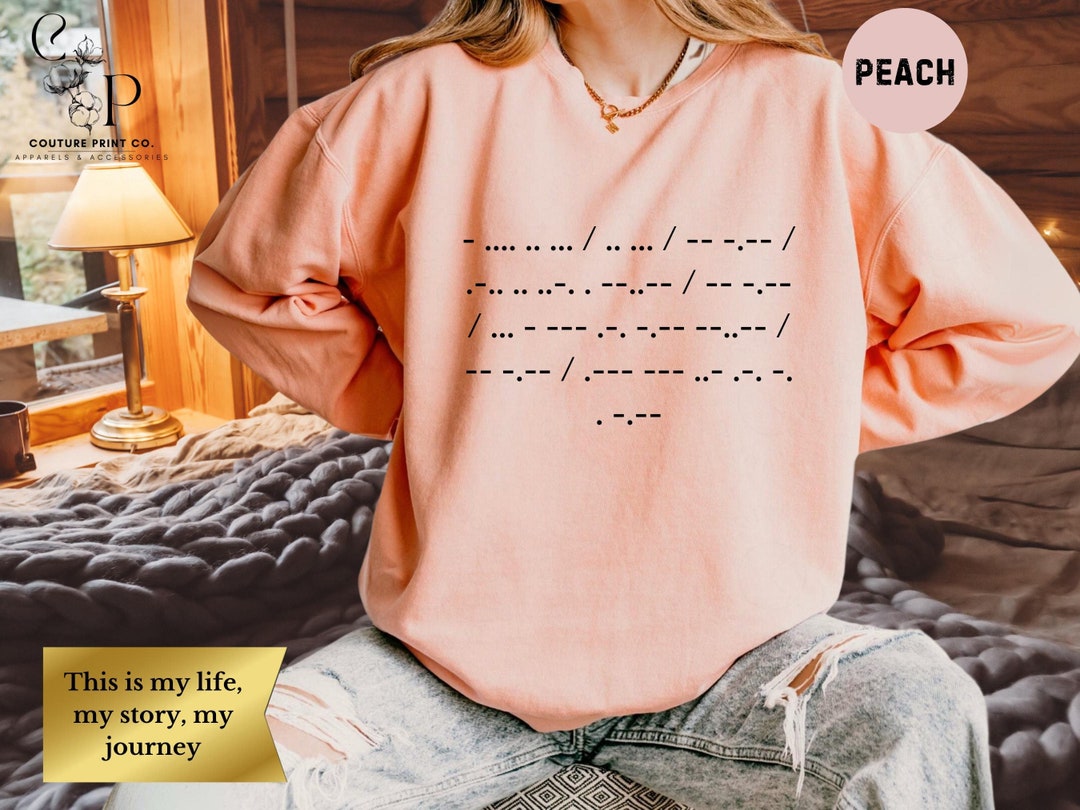 Personalized Morse Code Message Comfort Colors Lightweight Sweatshirt ...