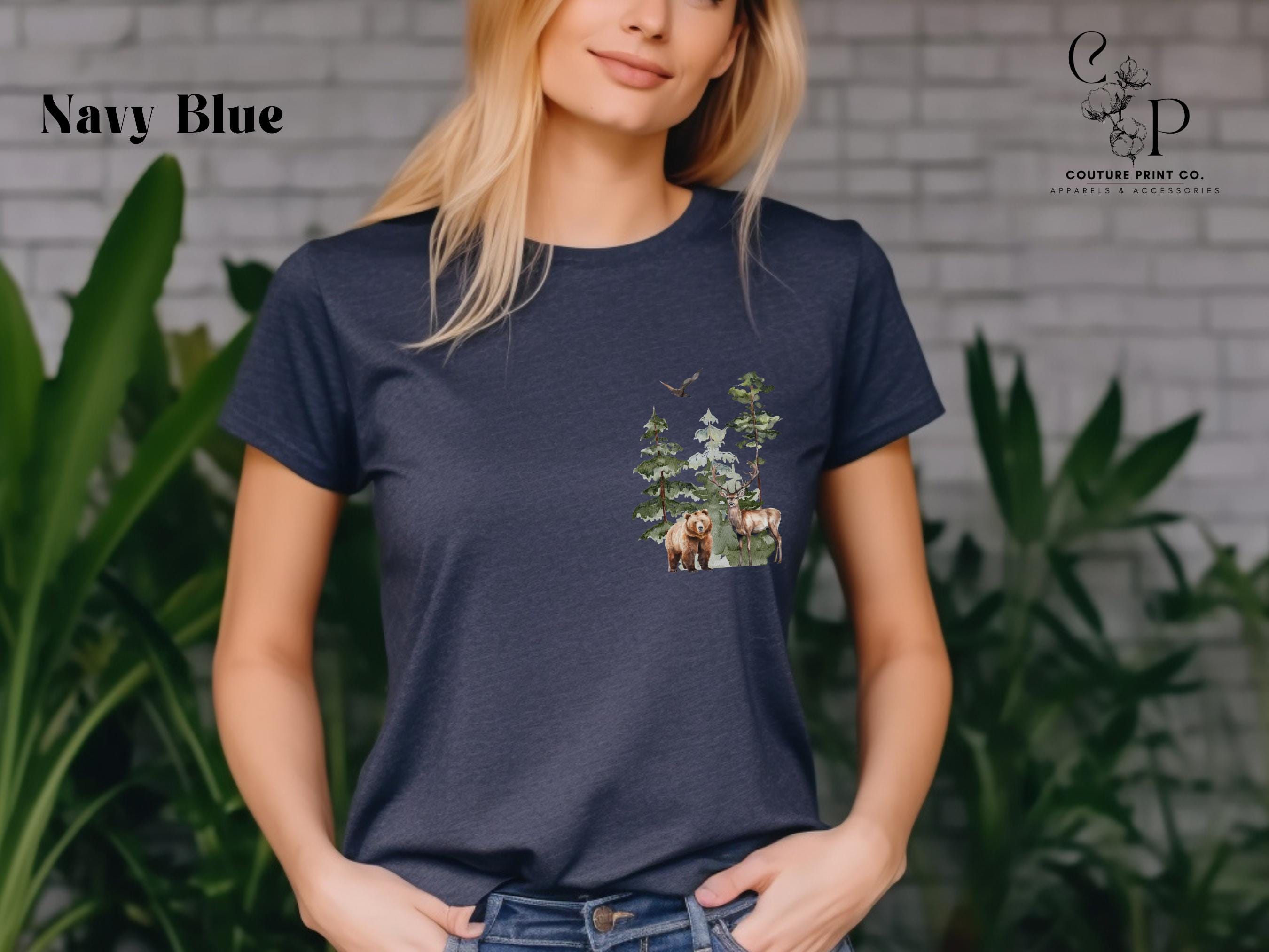Forest Animals Front and Back Printed Nature Tshirt, Woodland Wildlife ...