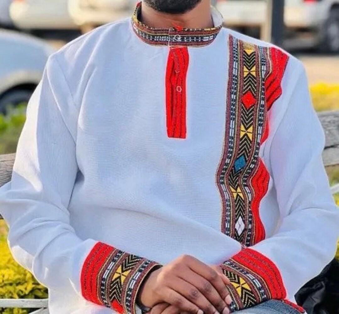 Ethiopian Mens Wollo Design Long Sleeve Shirt - Etsy