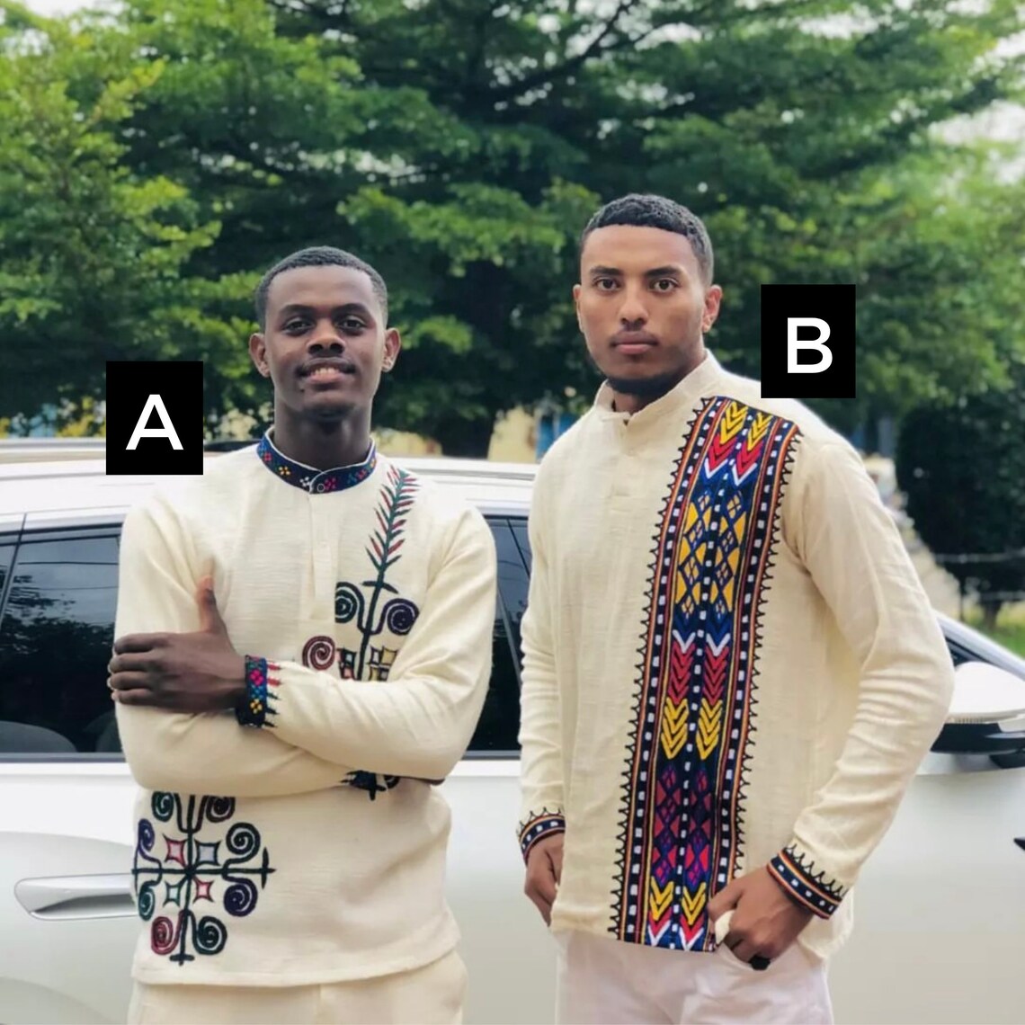 Ethiopian Mens Gojam Design Long Sleeve Shirt - Etsy