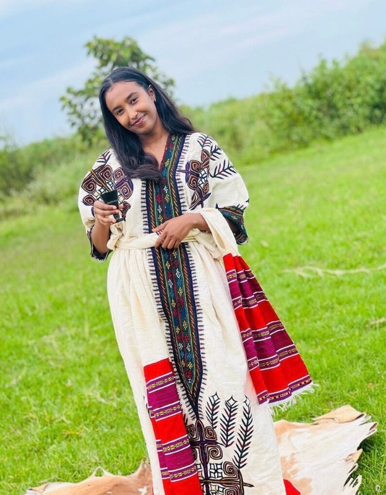 Ethiopian Gojam Dress Zege Tilf Dress Handwoven - Etsy