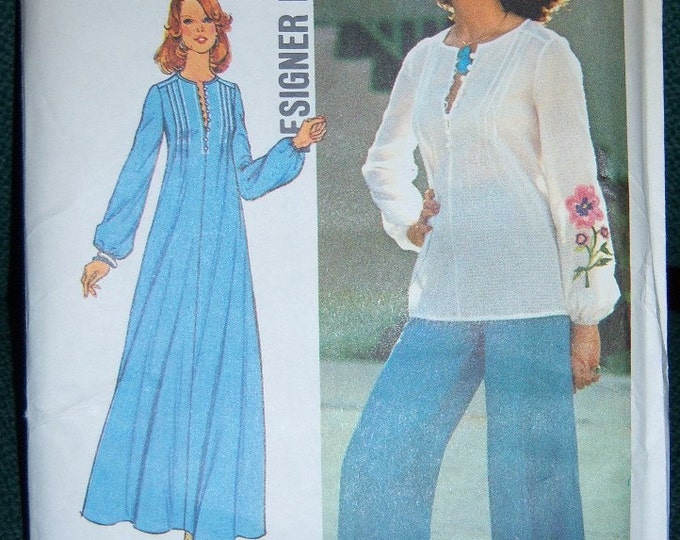 Vintage Simplicity Caftan or Top and Wide Let Pants Pattern N 6927 Size ...