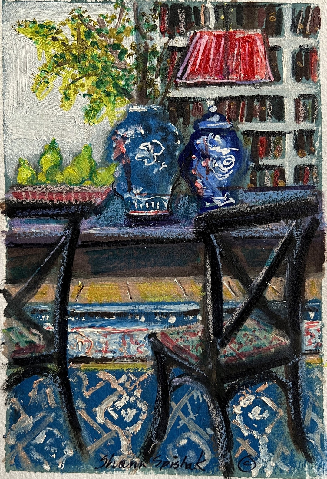 Miniature Painting Interior Room Portrait by Shann Spishak - Etsy