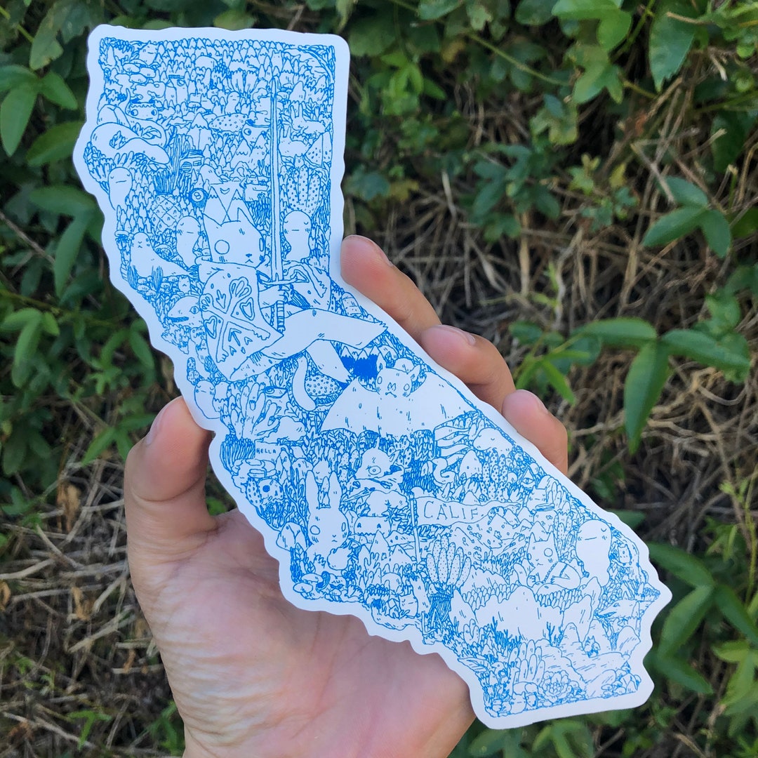 State Shaped California Bumper Vinyl Stickers by Deth P. Sun - Etsy