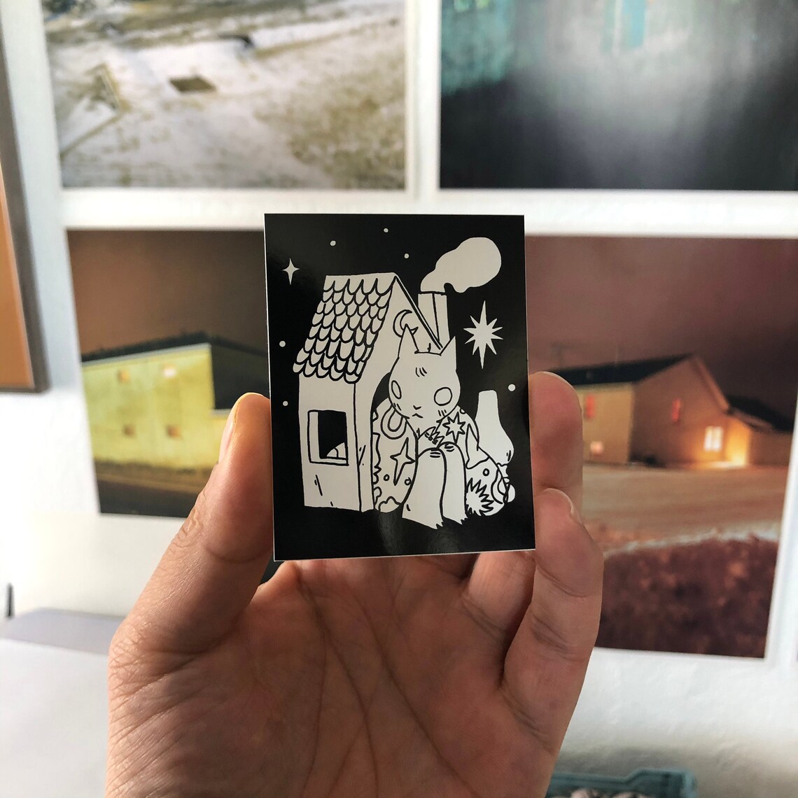 Little House Cat Vinyl Sticker by Deth P. Sun - Etsy