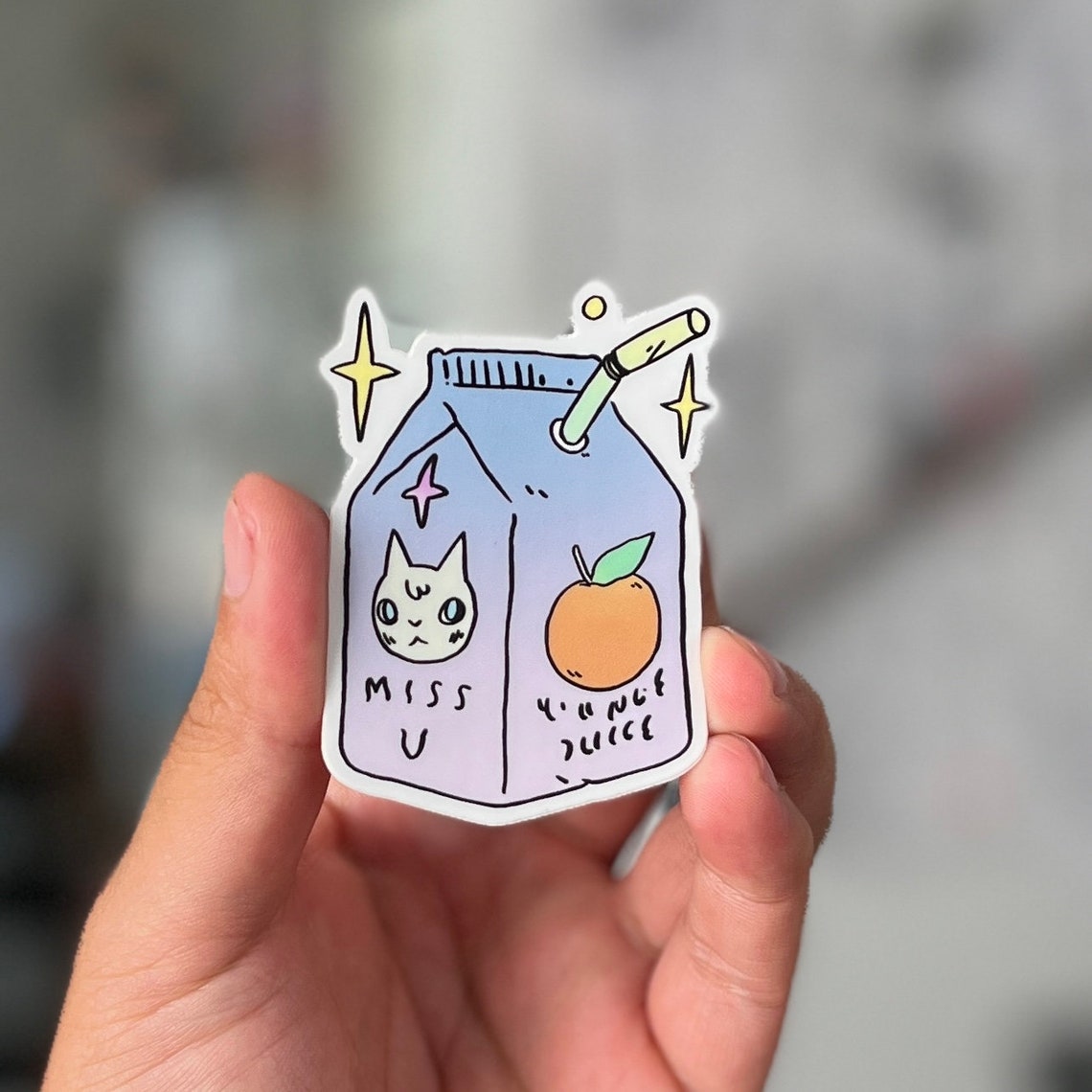 Miss U Juice Carton Vinyl Sticker - Etsy
